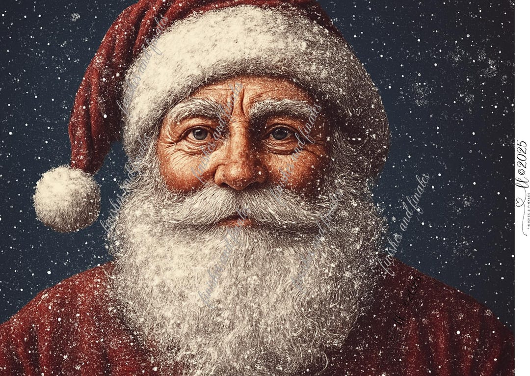 Vintage Santa Claus Rice Paper Happy Vintage Traditional Santa With ...