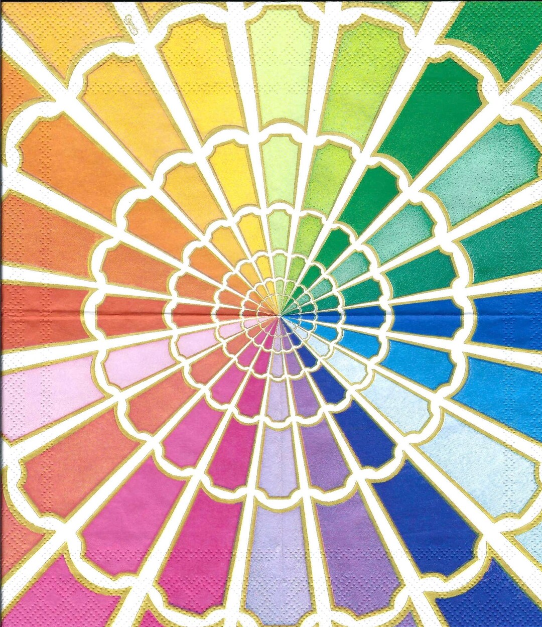Rainbow Color Wheel Art Deco Decoupage Napkins Includes Three ...