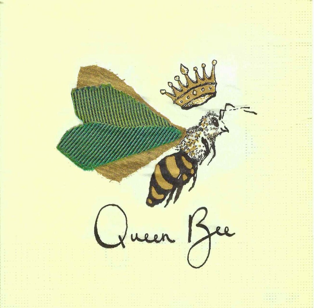 Paper Decoupage Napkins Queen Bee With Crown, Three Luncheonsize ...