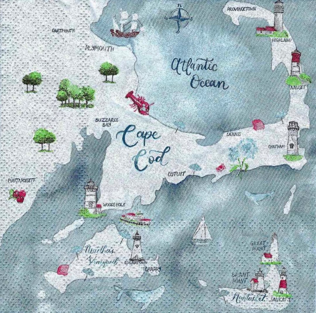 Decoupage Napkins Cape Cod in Blue and White With Lobster and ...