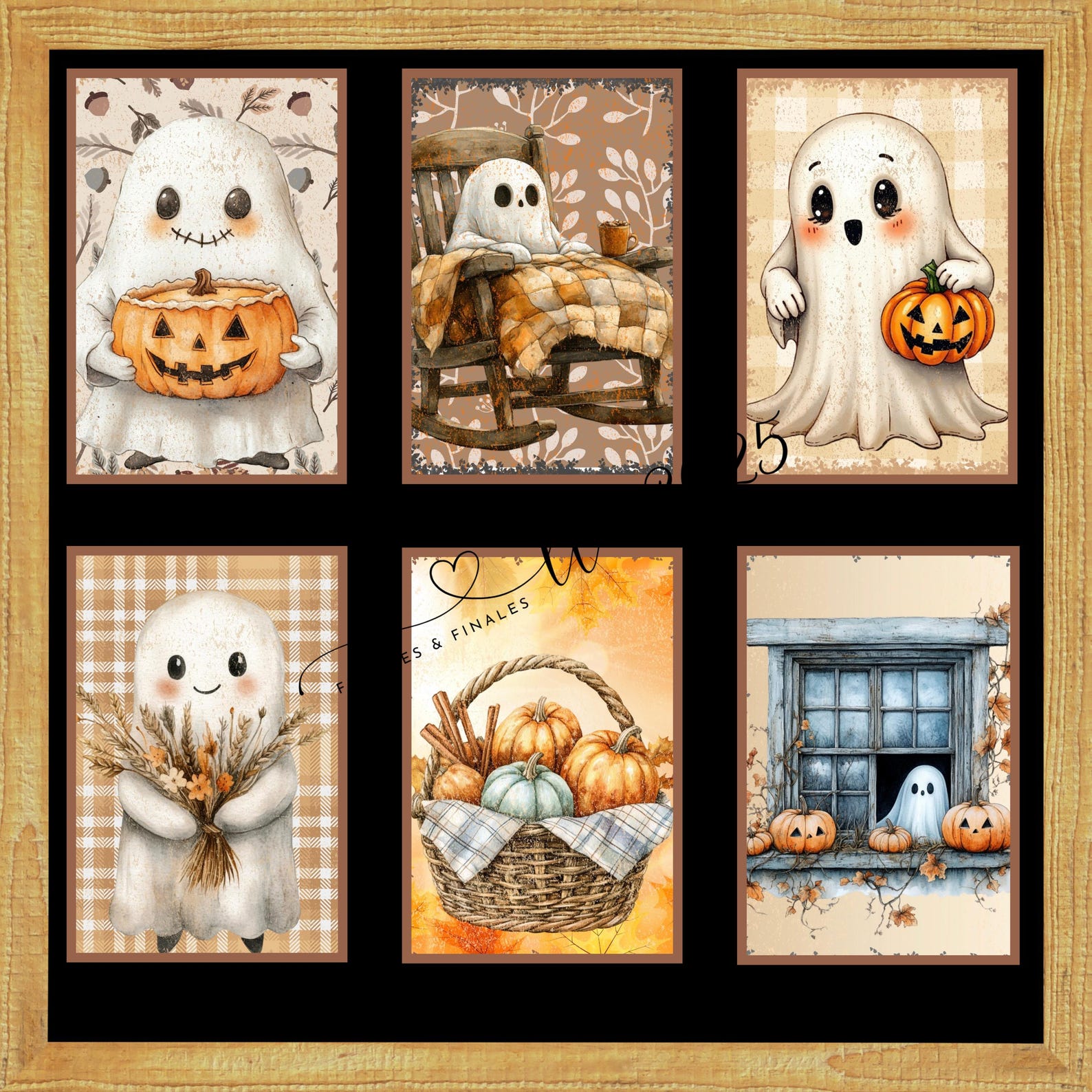 Halloween and Fall Tags Digital Download Ghosts Pumpkins Leaves Corn ...