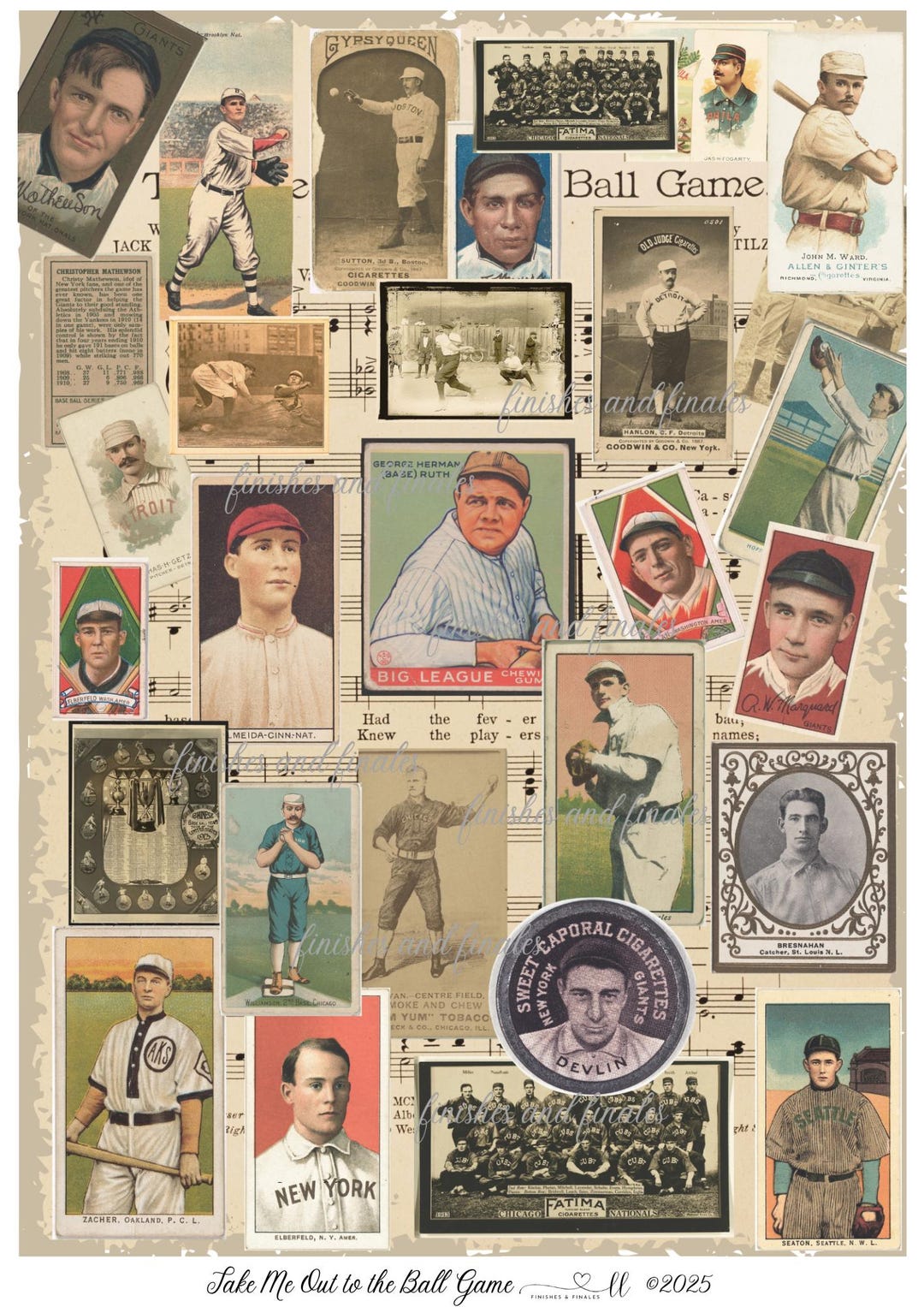 Vintage Baseball Theme Digital Download Baseball Cards and Photos Circa ...