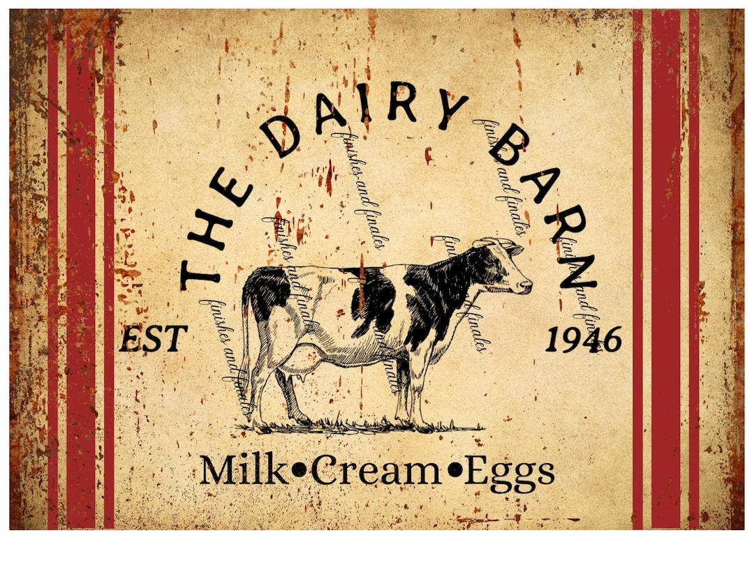 Dairy Farm Cow Sign Rice Paper for Decoupage Vintage Style Cow Farm ...
