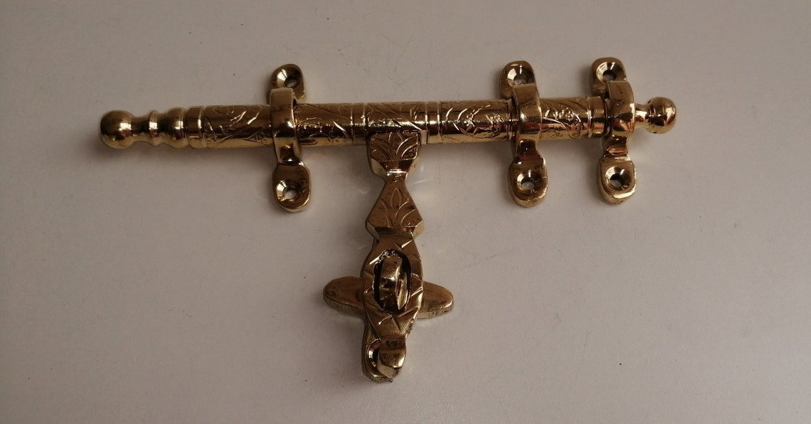 Engraved Door Lockbrass Boltbrass Door Lockgold Boltsantique Morocan ...