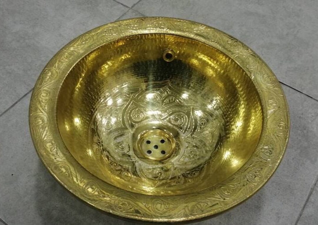 A Hand-made Engraved Brass Round Basin, It is a Good Quality - Etsy