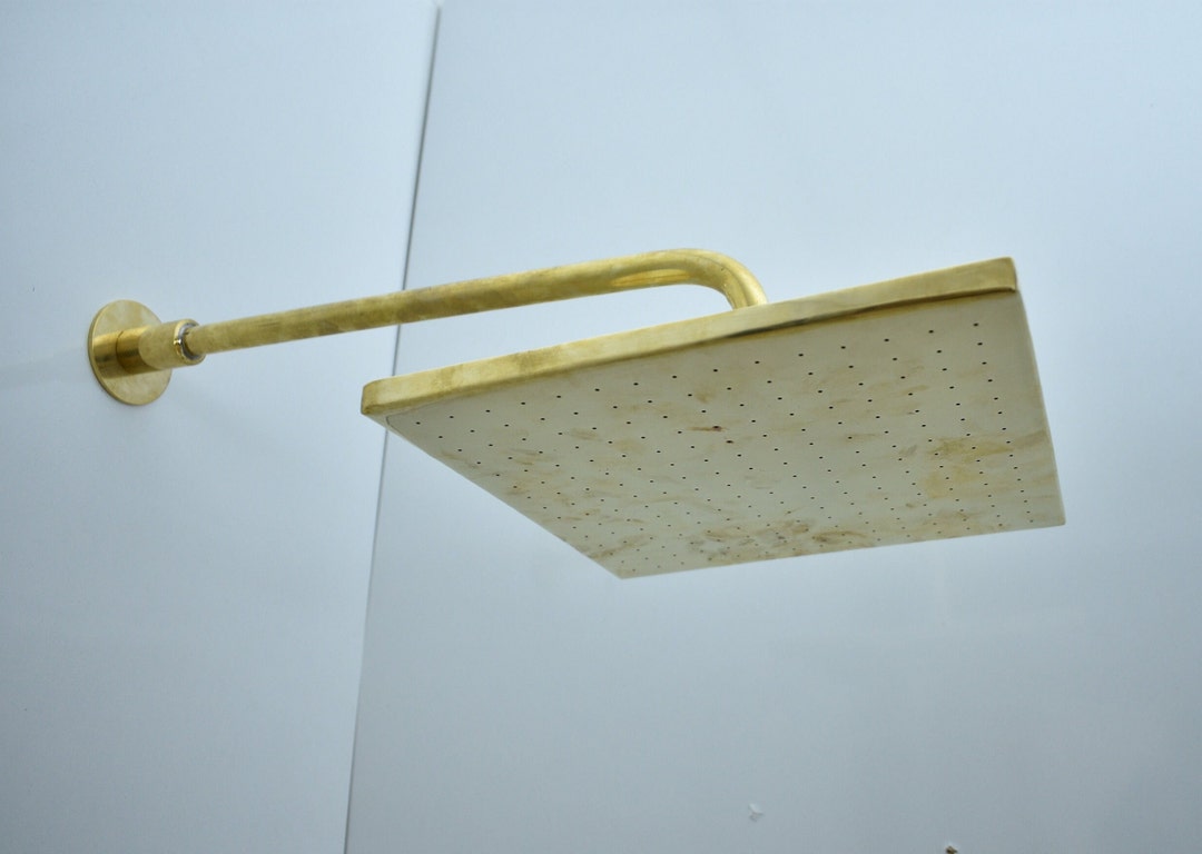 Brass Rain Showerhead, Handcrafted Brass Square Shower Head 8 Inches - Etsy