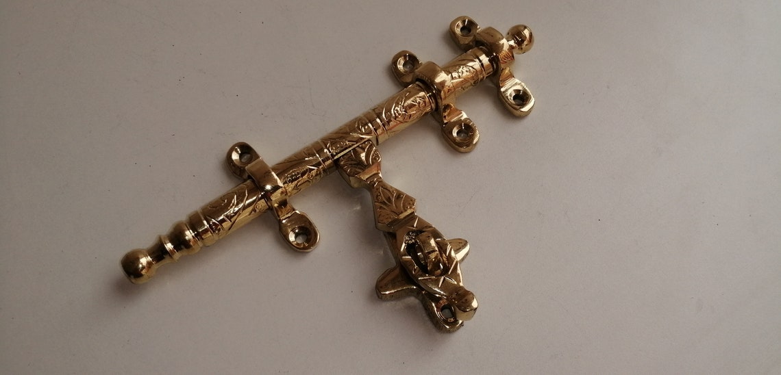 Engraved Door Lockbrass Boltbrass Door Lockgold Boltsantique Morocan ...