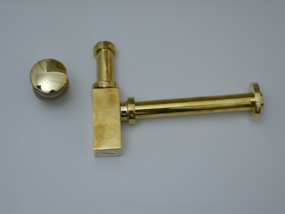 Solid Brass P Trap, Solid Brass Square Siphon for Bathroom Sink - Etsy