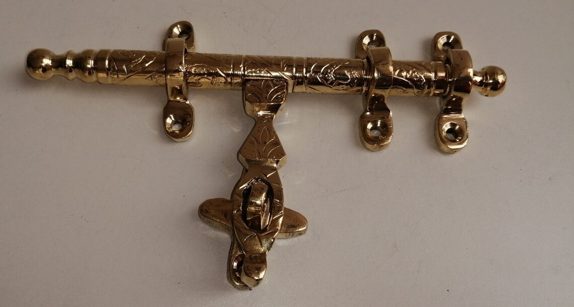 Engraved Door Lockbrass Boltbrass Door Lockgold Boltsantique Morocan ...