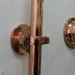 Red Copper Shower System Including Curved Wall Tube, Wall Mount Faucet ...