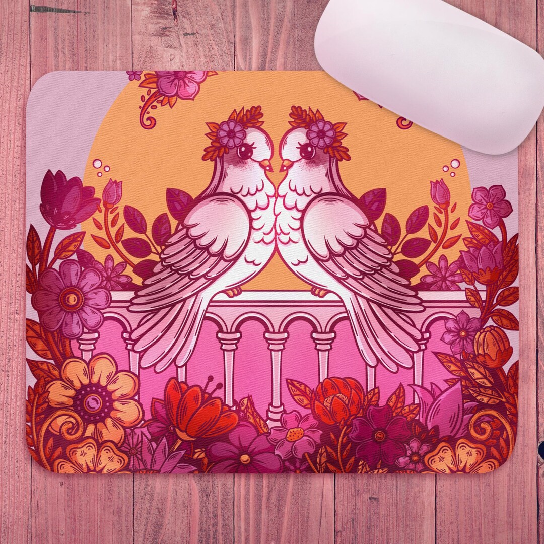 Subtle Lesbian LGBTQ Mouse Pad | Simple Cute Pride Mat, Dove, Sunset ...