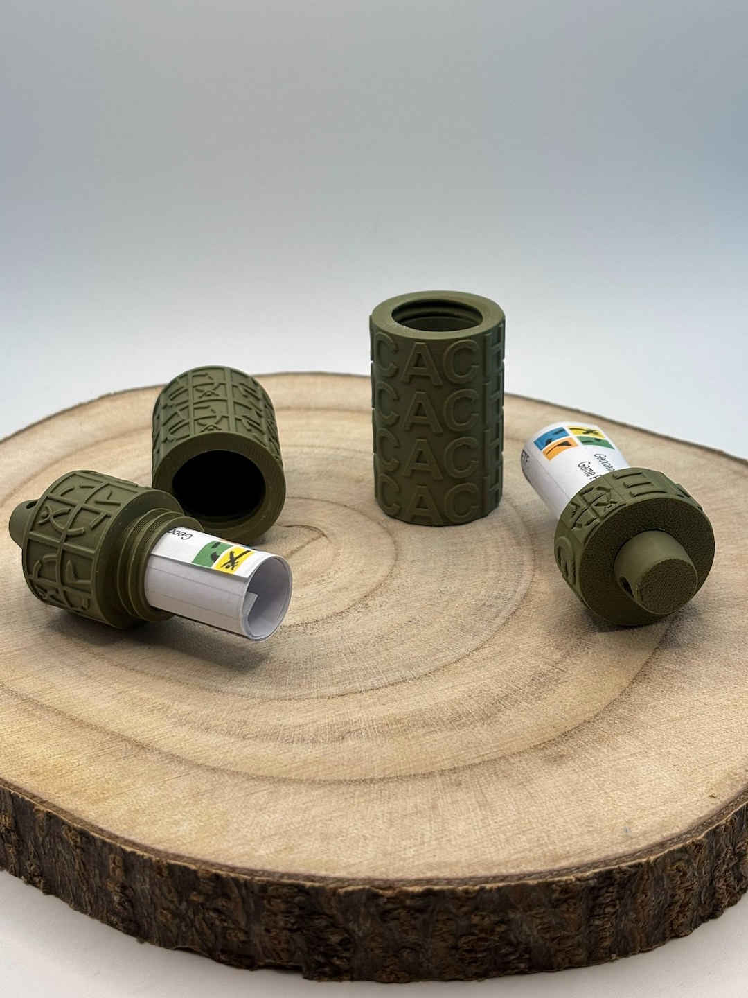 2 Pack Geocache Bison Containers Geocaching Logo, Sneaky Hide With Loop ...