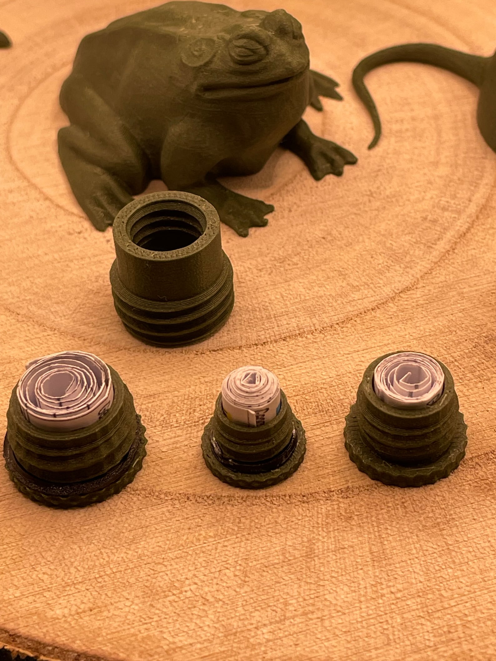 Camo Green Carbon Fibre Geocache Set of Mouse Frog and Spider Super ...