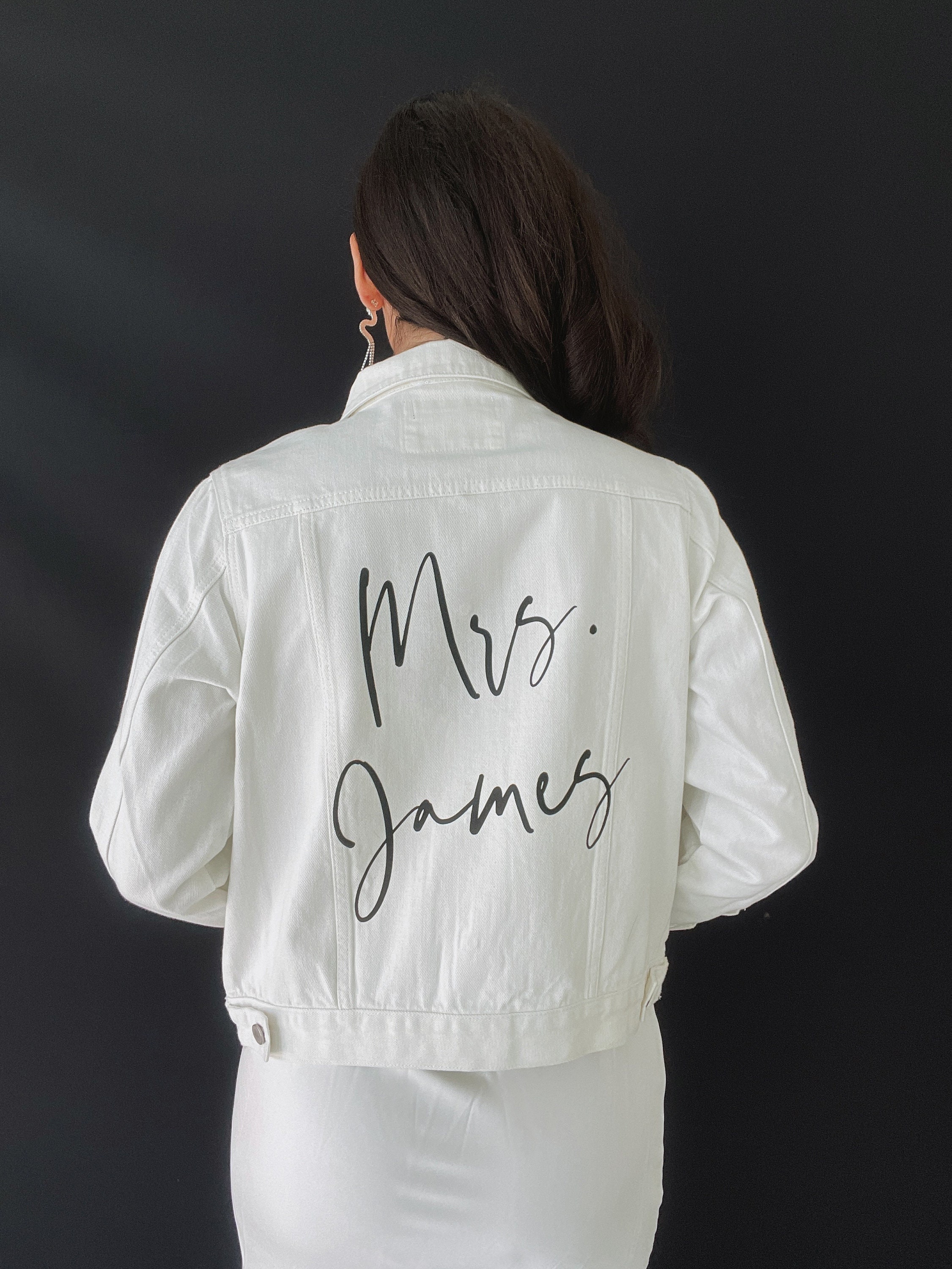 Custom White Denim Jacket Bride White Denim Custom Jean - Etsy