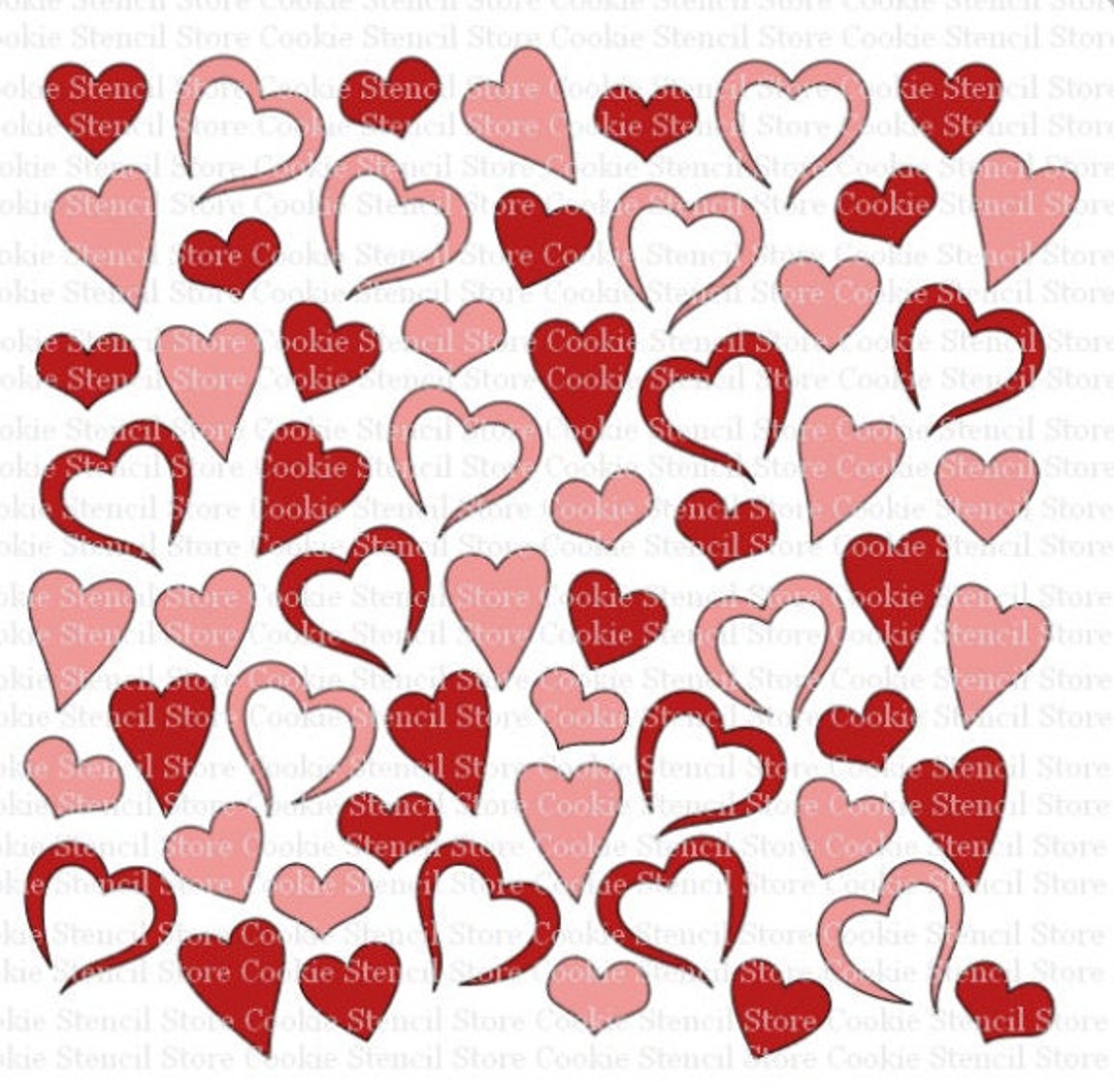 Assorted Hearts Stencil: Cookie, Cake, Craft Stencil - Etsy