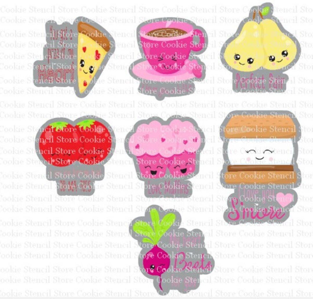 Valentine Puns Cookie Cutter Set: 3D Printed PLA, 7 Piece - Etsy