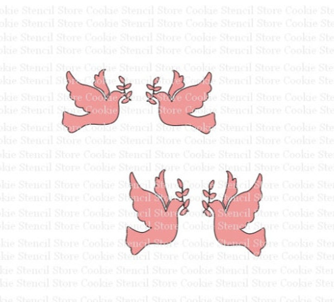 Flying Doves Stencil: Cookie & Craft Stencil (5.75"x5.75") - Etsy