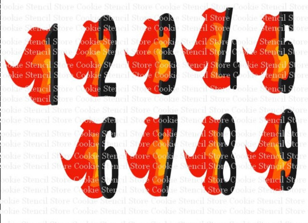 Numbers With Flames Cookie Cutter, Birthday Cookie Cutter, Number ...