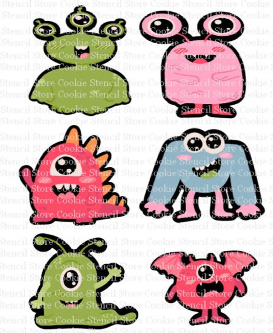 Monsters Cookie Cutter Set of 6, Monster Cookie Cutter, Halloween ...