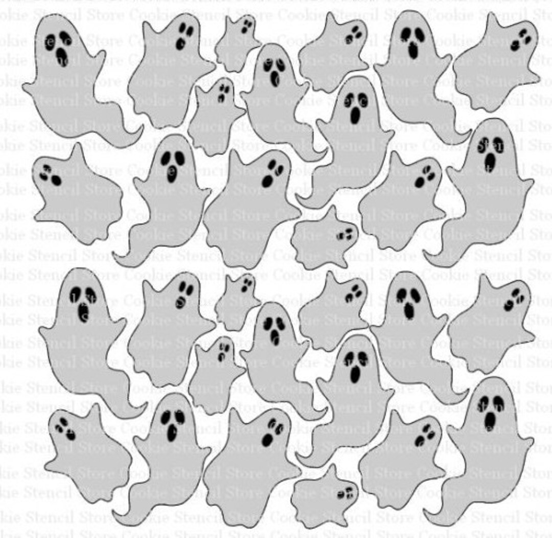 Ghosts 2pt Background Stencil Cookie Stencil Craft Stencil - Etsy