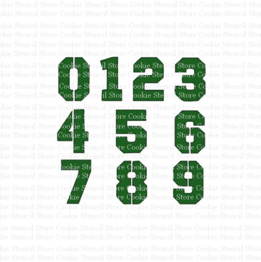 1inch Sports Numbers Cookie Stencil SVG, Digital Stencil File, Sport ...