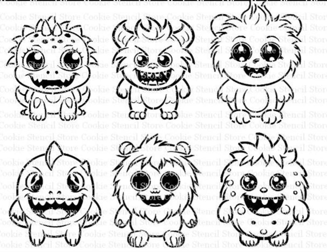 PYO Monster Stencil Set, Monster Stencil, Craft Stencil - Etsy