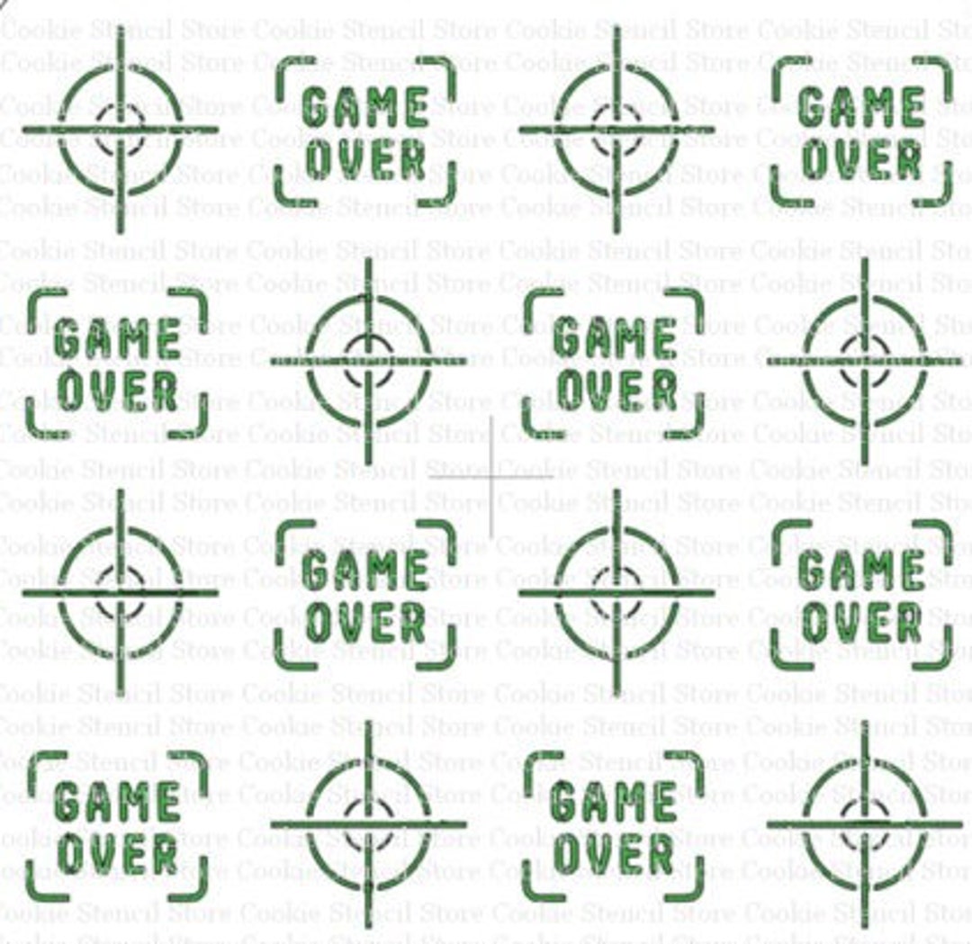 Game Over Cookie Stencil, Video Game Stencil, Craft Stencil - Etsy