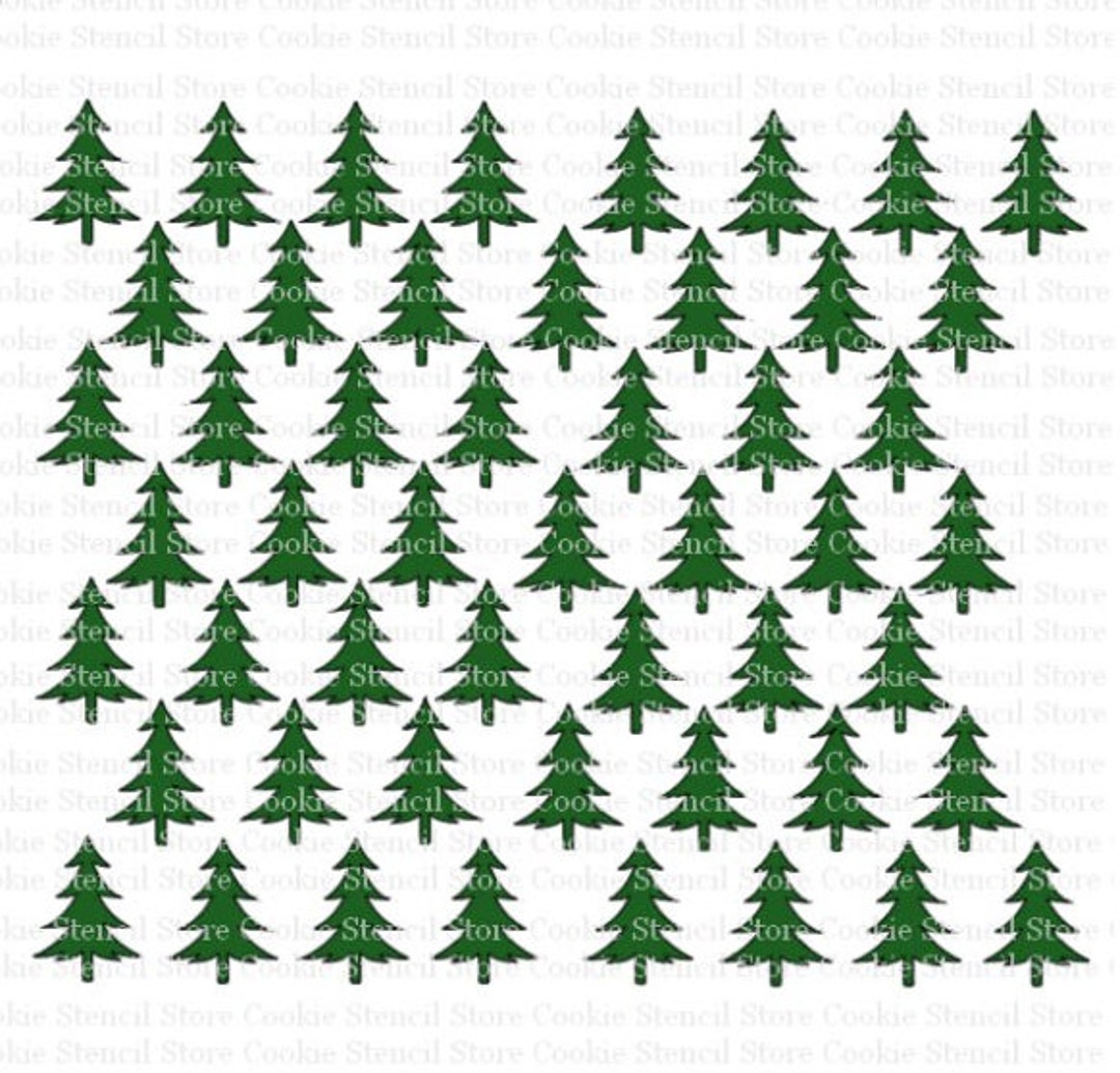 Pine Trees Cookie Stencil Digital SVG, Forest Stencil SVG, Christmas ...