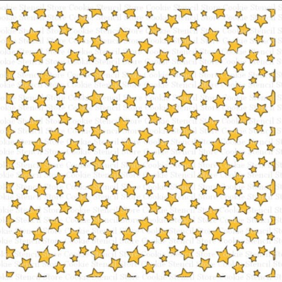 Stars Scatter Background Stencil Cookie Stencil Cake - Etsy