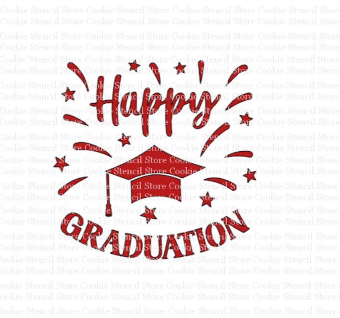 Happy Graduation Cookie Stencil, Graduation Stencil, Craft Stencil - Etsy