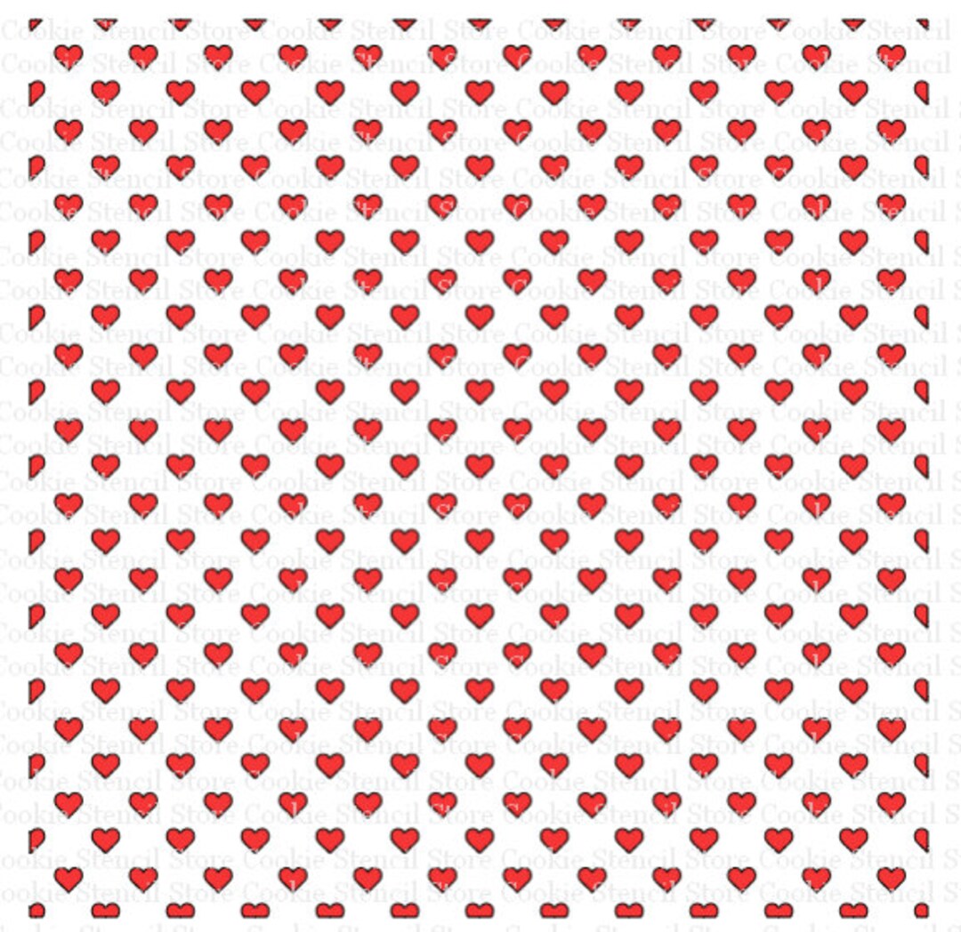 Mini Hearts Stencil: Cookie, Cake, & Craft Background - Etsy