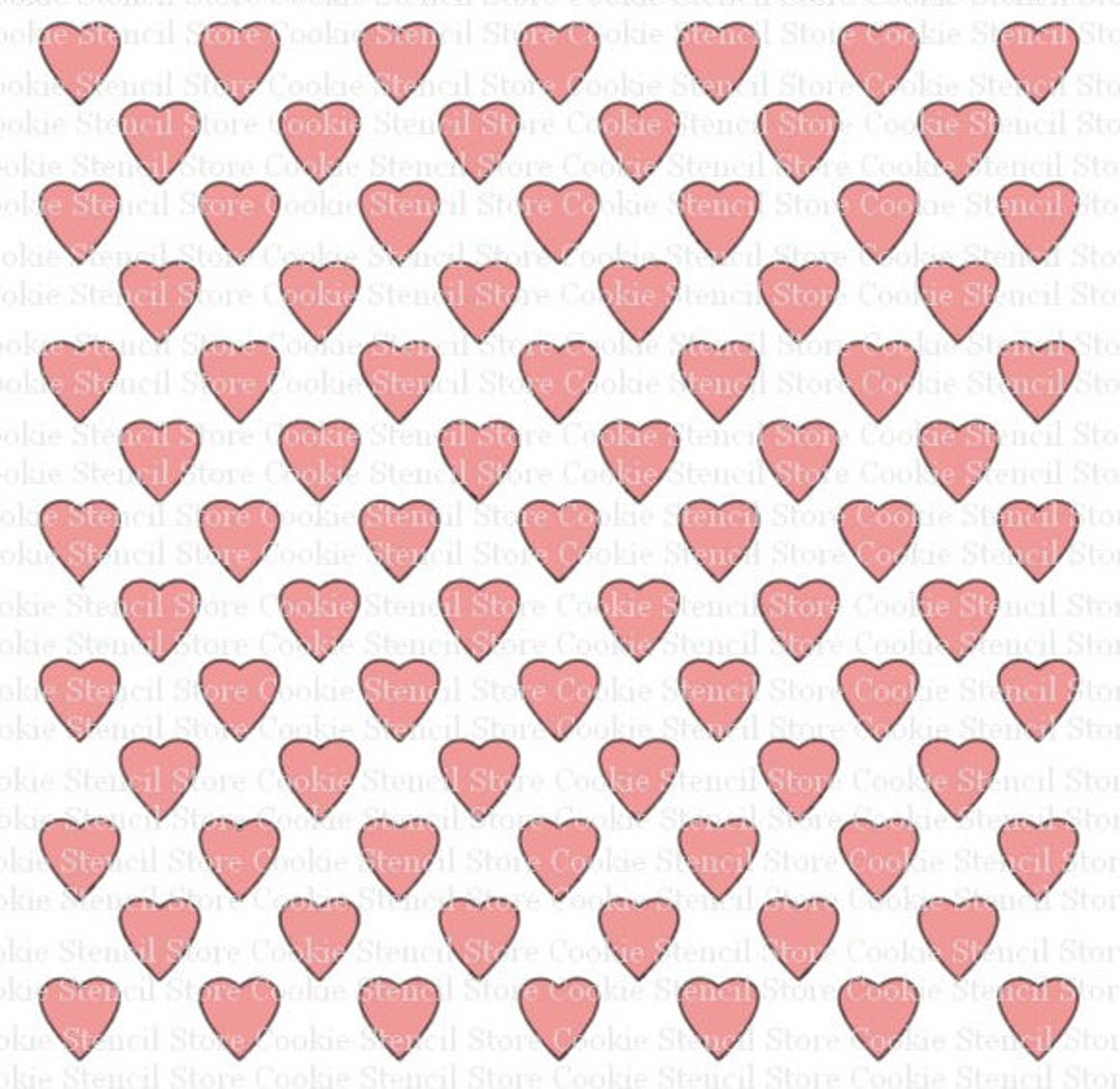Hearts Pattern Digital Cookie Stencil SVG, Valentine Cookie Stencil SVG ...
