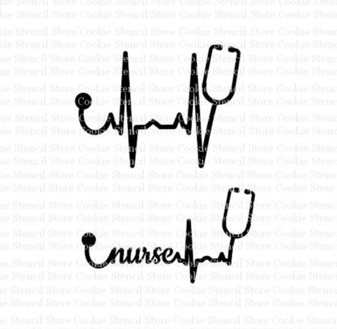 Nurse Pulse Stencil: Cookie, Cake, & Craft Decor (5.75"x5.75") - Etsy