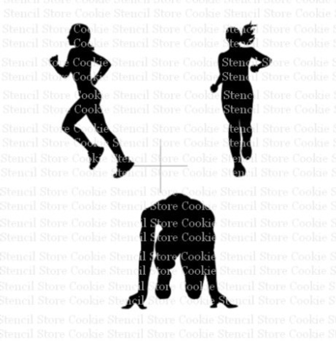 Track Runners Mini Stencil, Cookie Stencil, Craft Stencil, Cake Stencil ...
