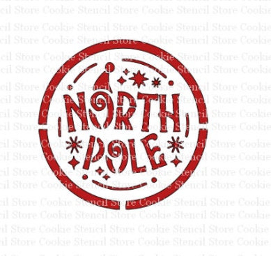 North Pole Stamp Stencil, Cookie Stencil, Craft Stencil, Cake Stencil ...