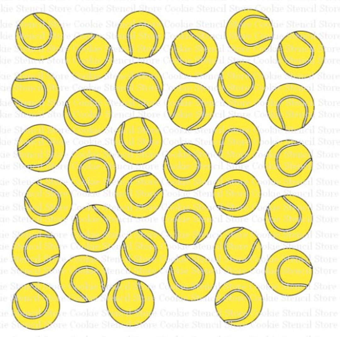 Tennis Balls Background Stencil, Cookie Stencil, Craft Stencil, Cake ...