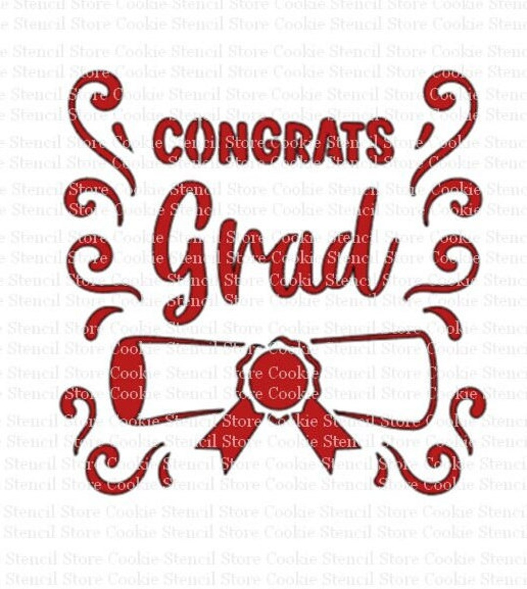 Congrats Grad Cookie Stencil, Graduation Stencil - Etsy