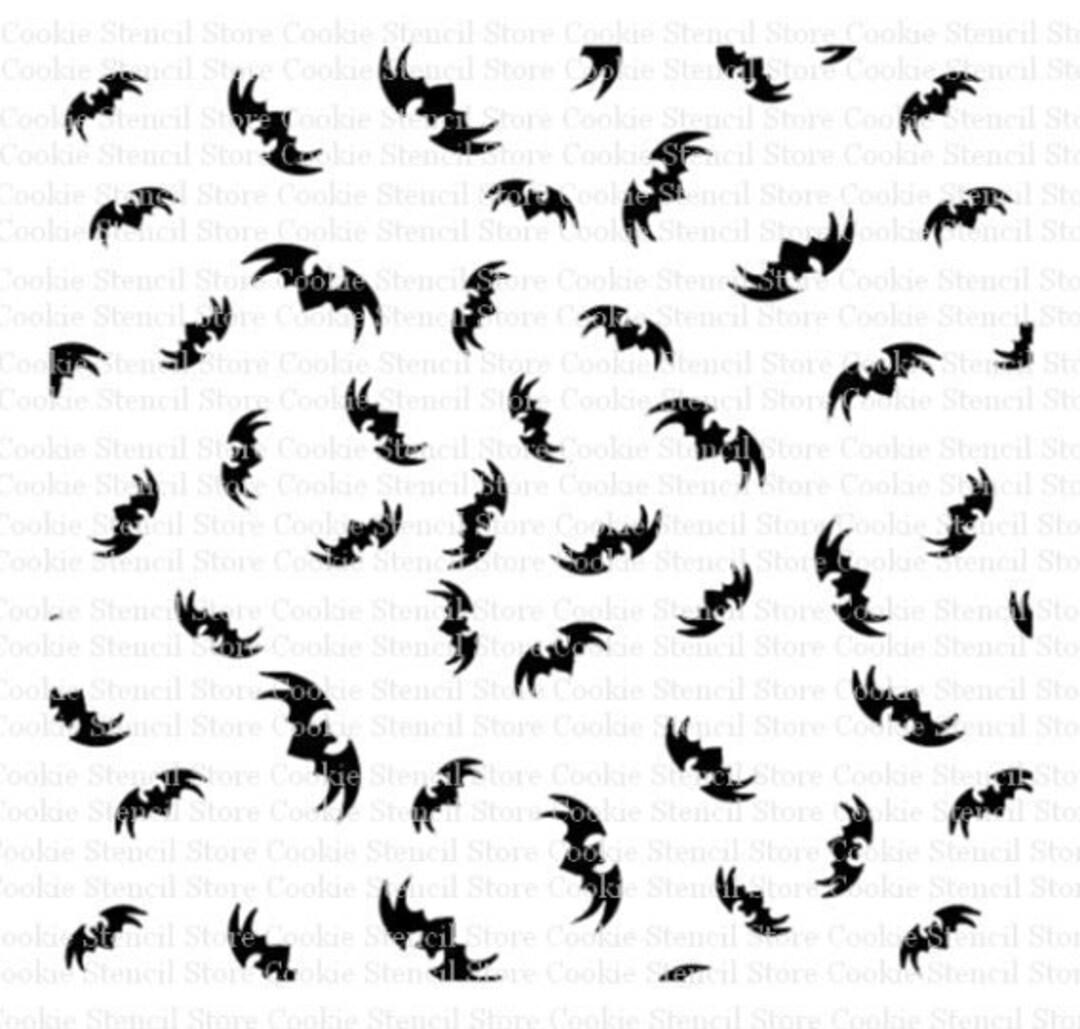 Halloween Bats Background Cookie Stencil SVG Digital File - Etsy
