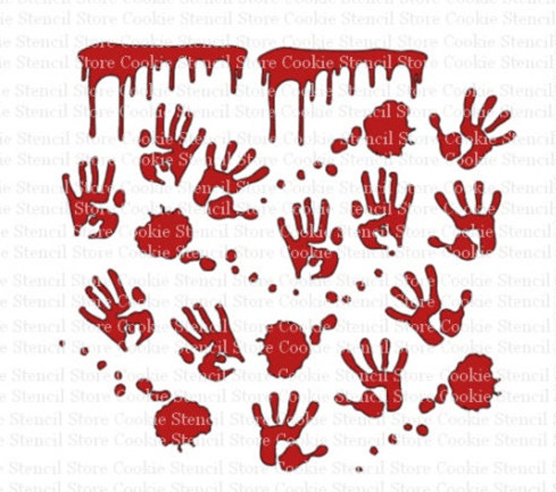 Horror Blood Splatter Stencil, Halloween Stencil, Cookie Stencil, Craft ...