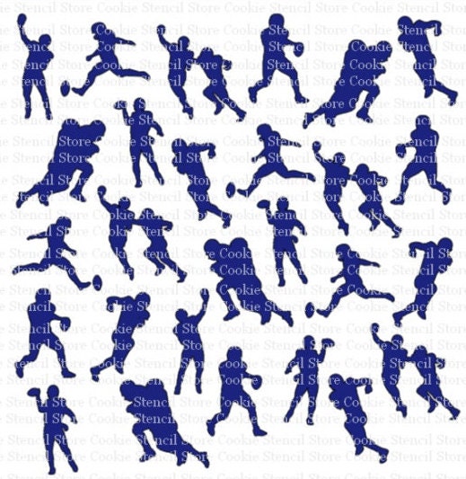 Football Players Background Stencil Cookie Stencil Craft - Etsy