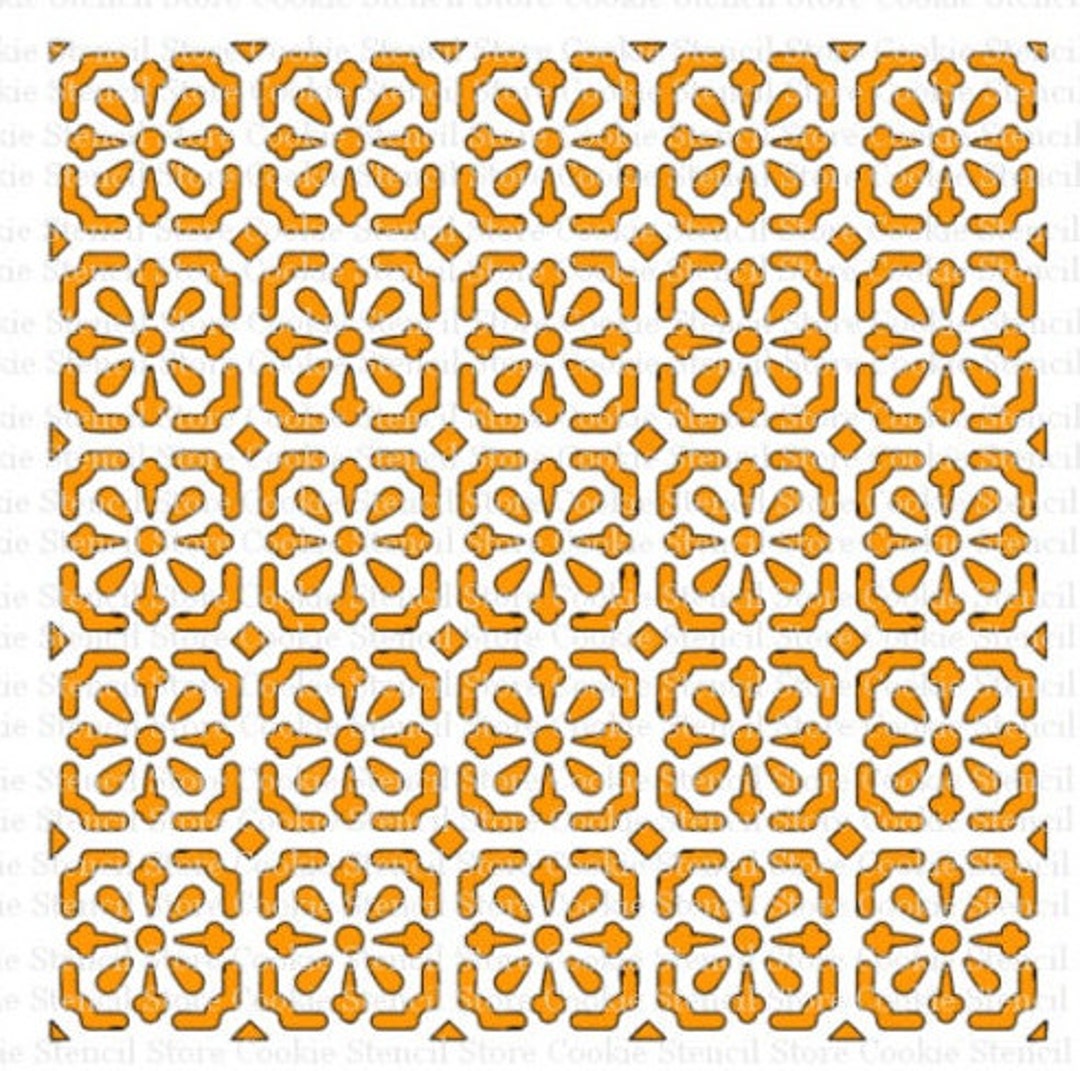 Mosaic Tile Stencil, Cookie Stencil, Craft Stencil, Cake Stencil - Etsy