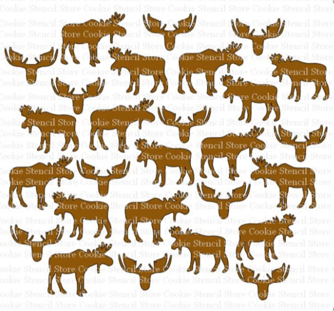 Moose Background Stencil: Cookie, Cake, Craft Stencil (5.75"w X 5.75"h ...