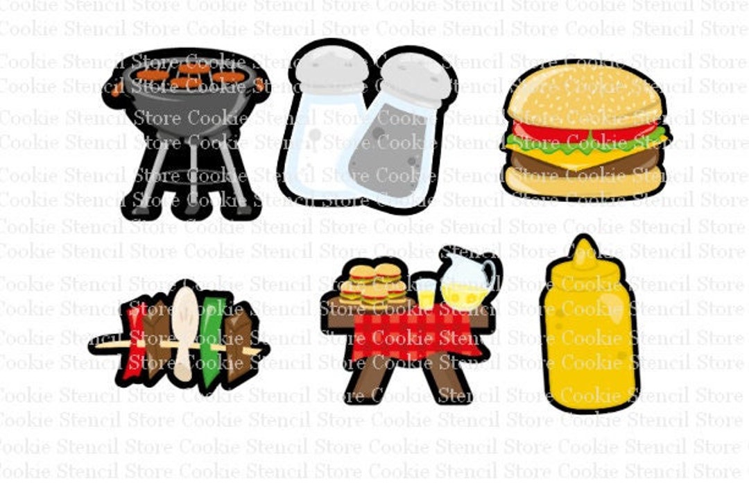 BBQ Cookie Cutter Set 6, Grill Cookie Cutter, Food Cookie Cutter ...