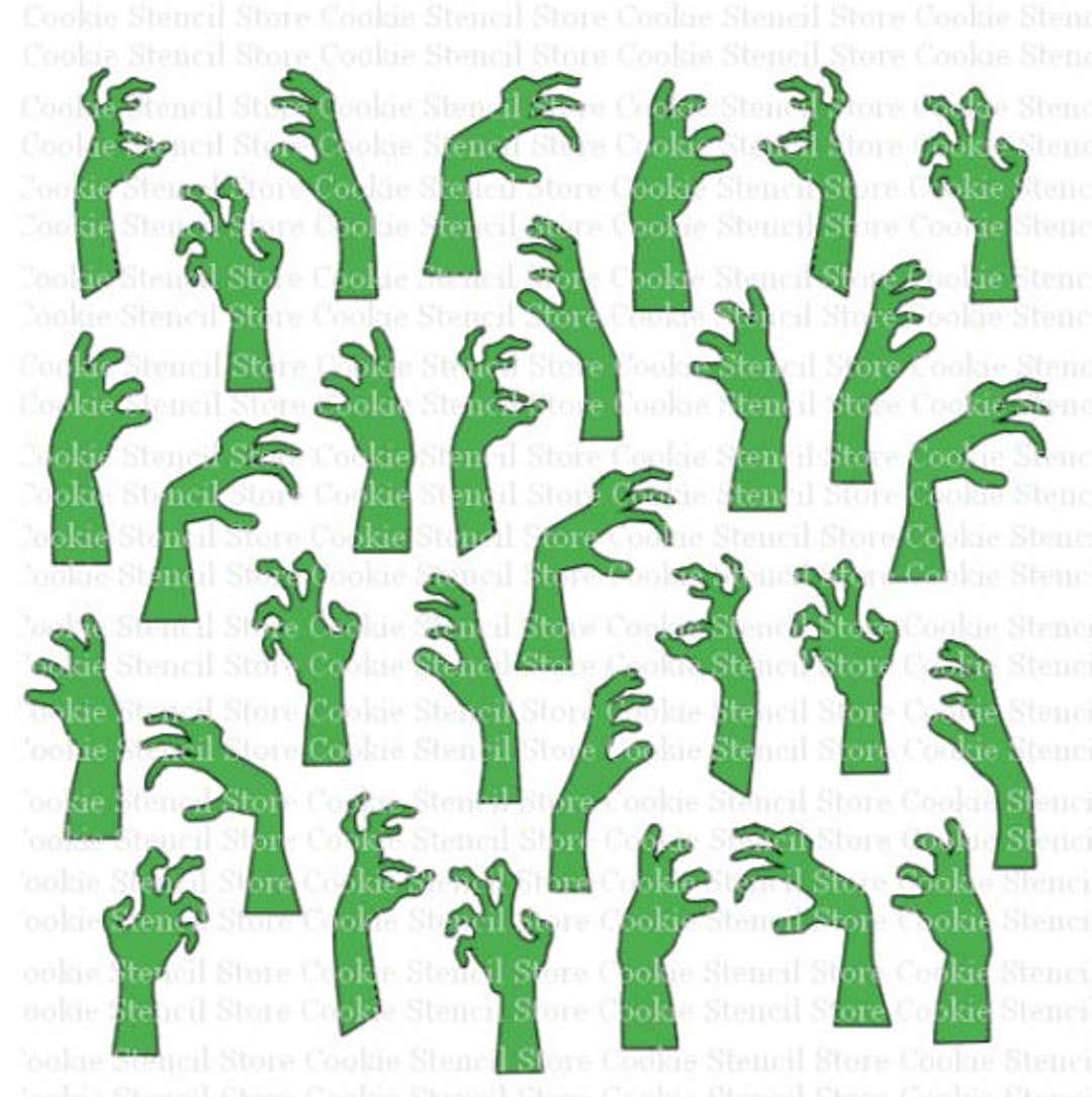 Zombie Hands Stencil: Cookie, Cake, & Craft Stencil (5.75"x5.75") - Etsy