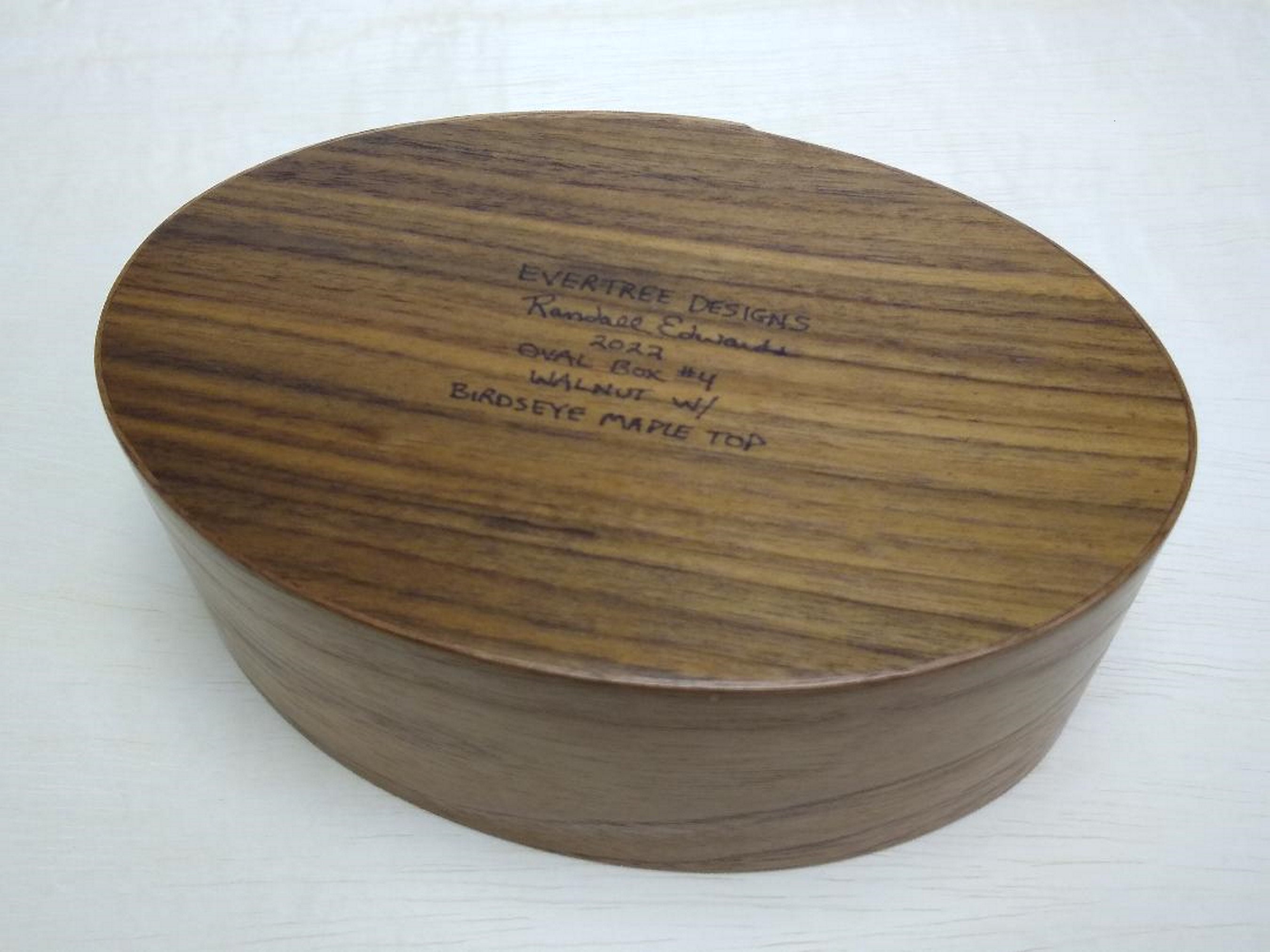 Shaker Oval Box Size 4 Walnut, Birdseye Maple, Handcrafted ...