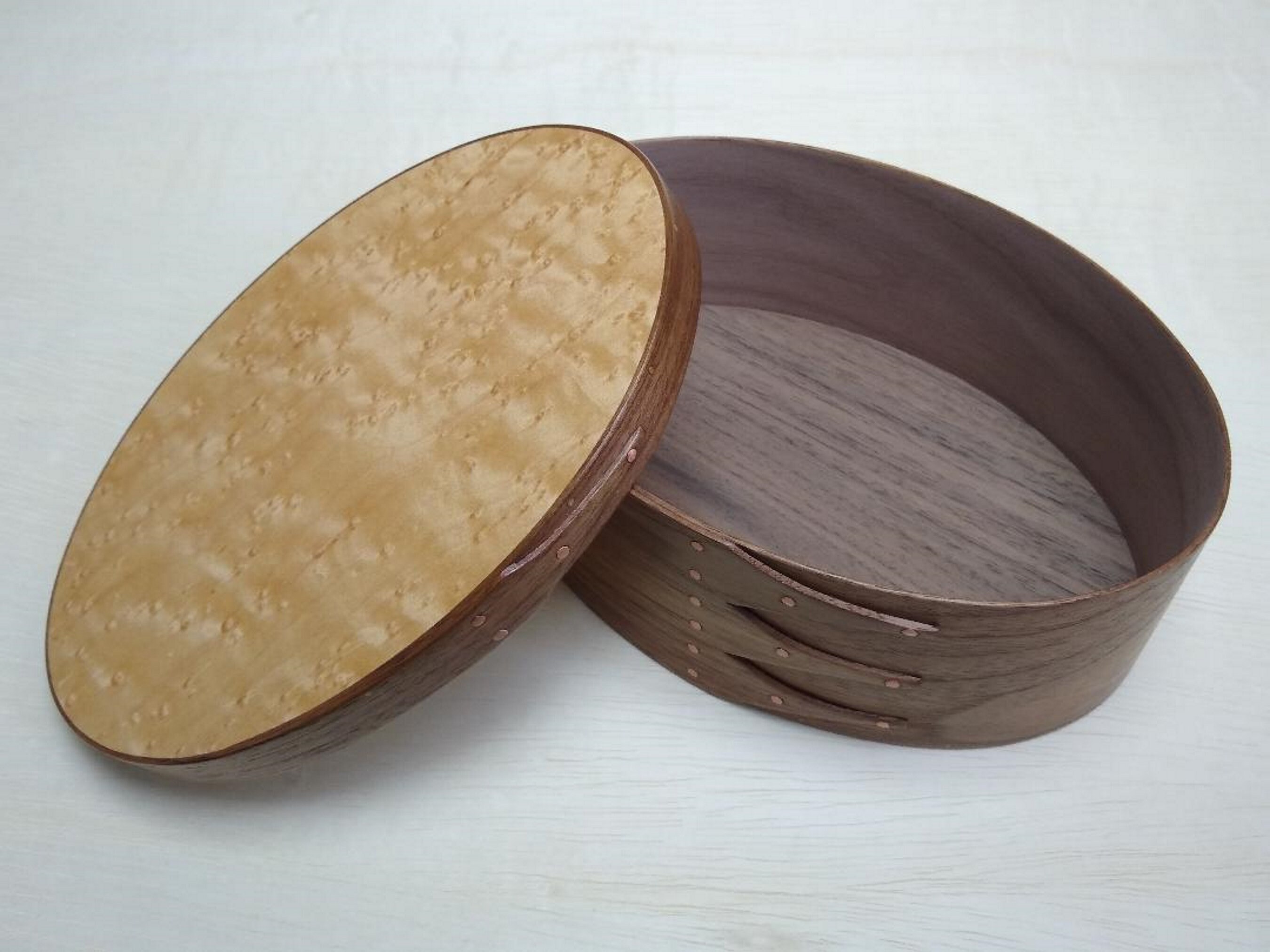 Shaker Oval Box Size 4 Walnut, Birdseye Maple, Handcrafted ...