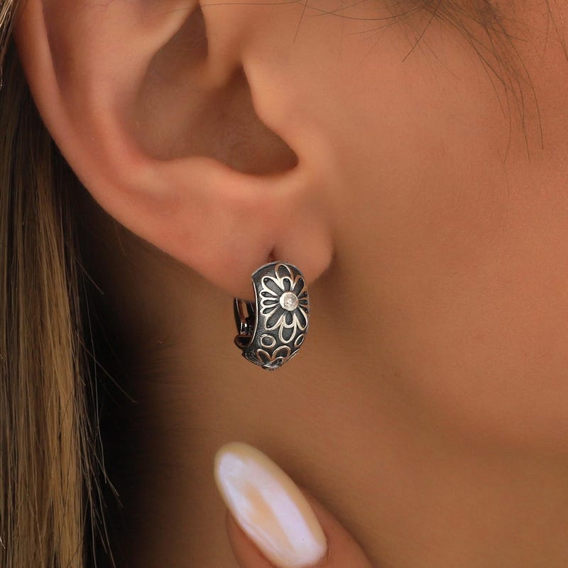 925 Vintage Mexico Hoops - Etsy