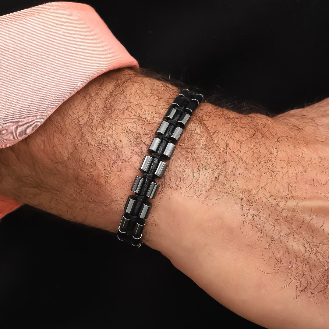 Handmade Mens Jewelry , Real Hematite Mens Bracelet , Bracelet for Men ...