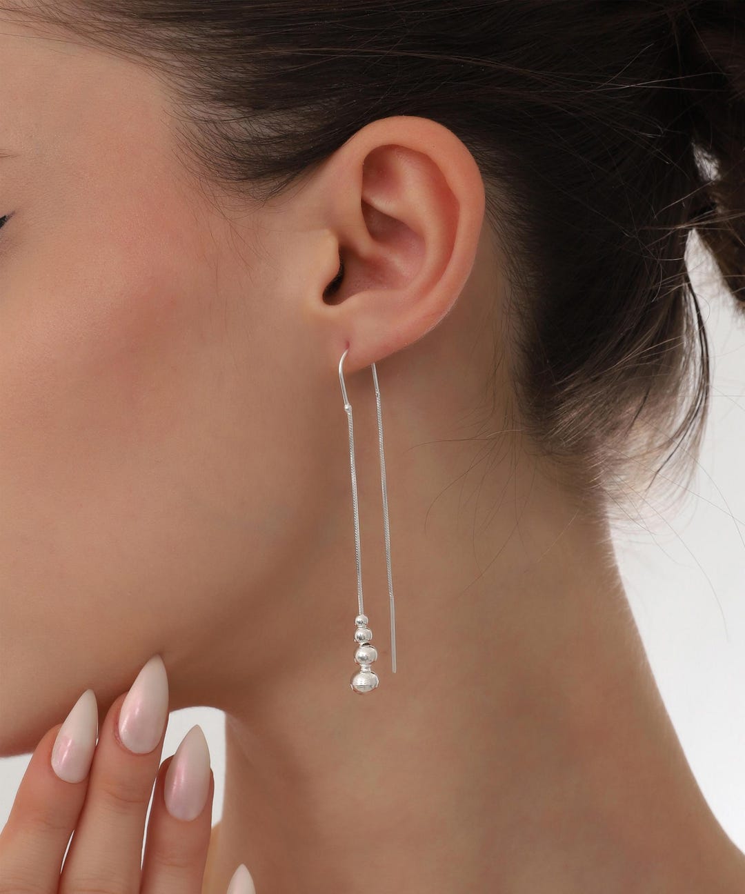Modern Sterling Silver Threader Women Earrings – Minimalist Style ...