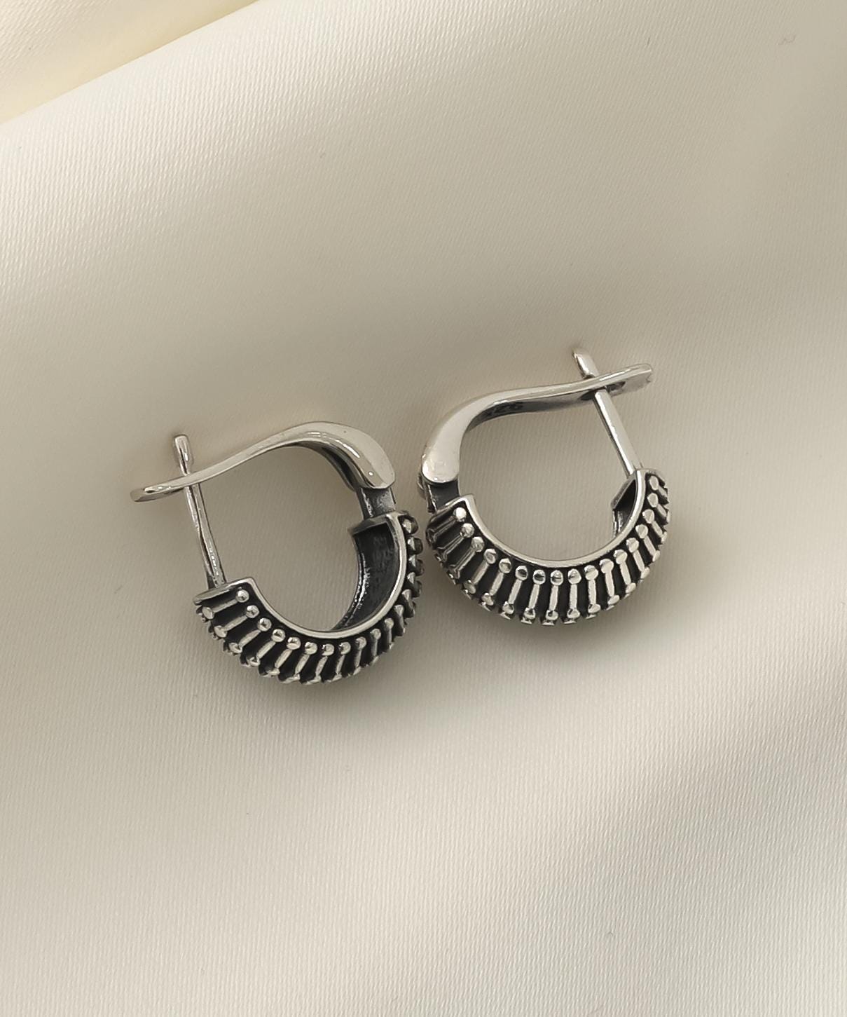 Chunky Sterling Silver Hoop Women Earrings: Boho Style, Lightweight ...